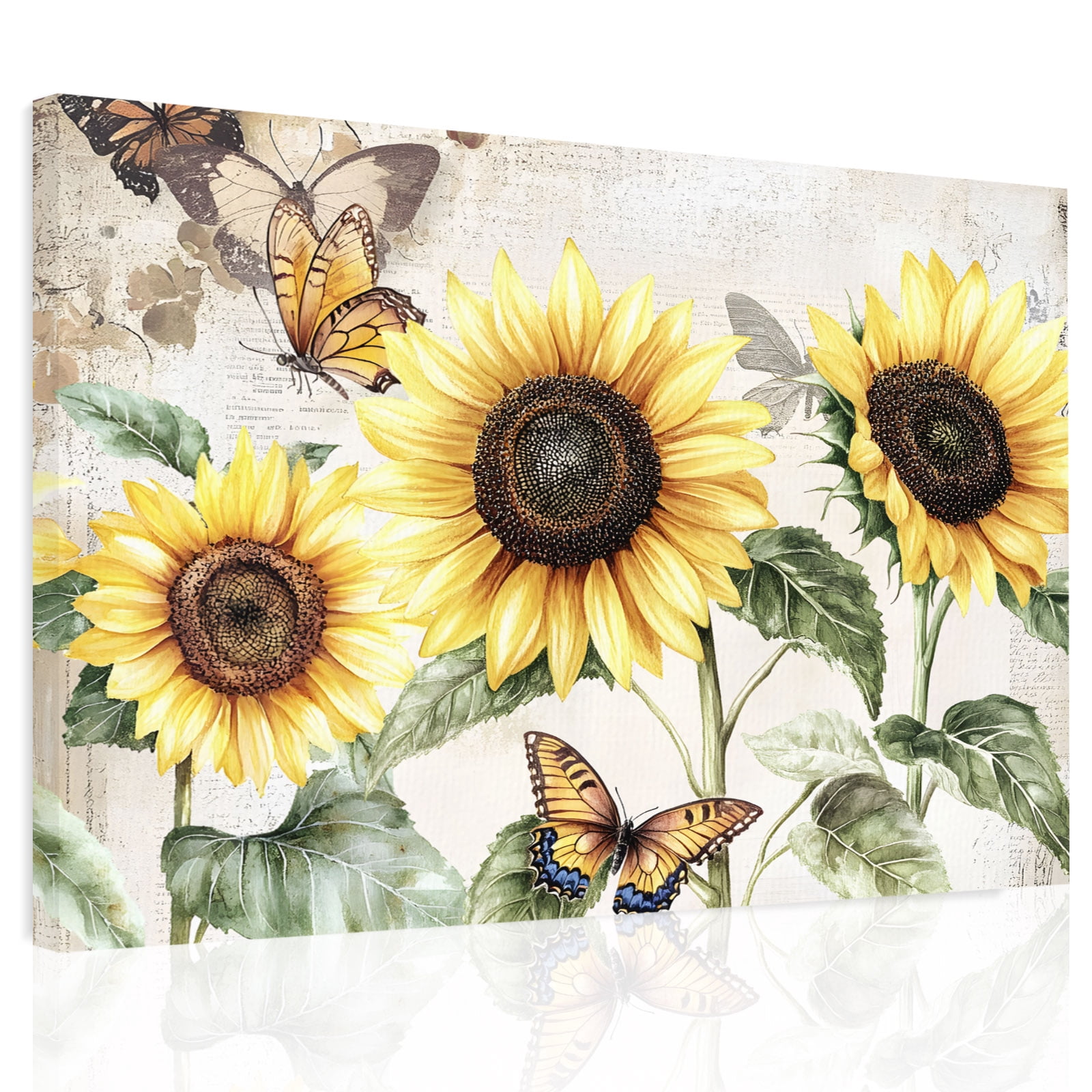 American Pastoral Style Canvas Print Wall Art, Flower Sunflower Farm ...