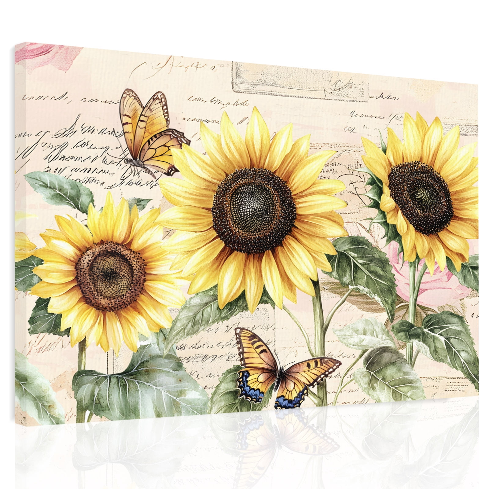 American Pastoral Style Canvas Print Wall Art, Sunflower Flower Farm ...