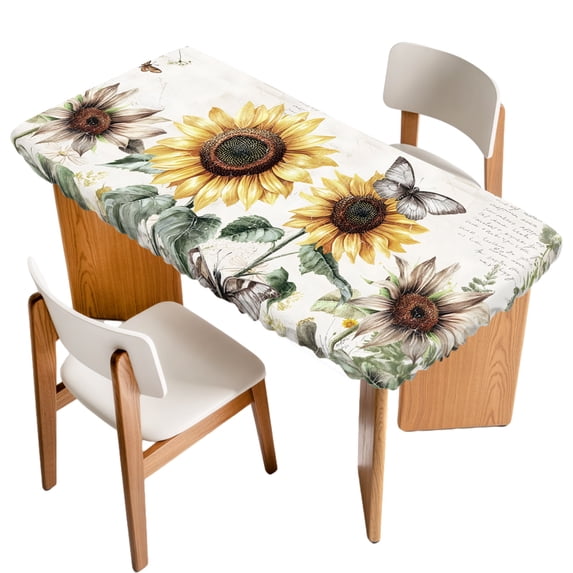 American Pastoral Style Fitted Rectangle Tablecloth 24" x 36" Yellow ...