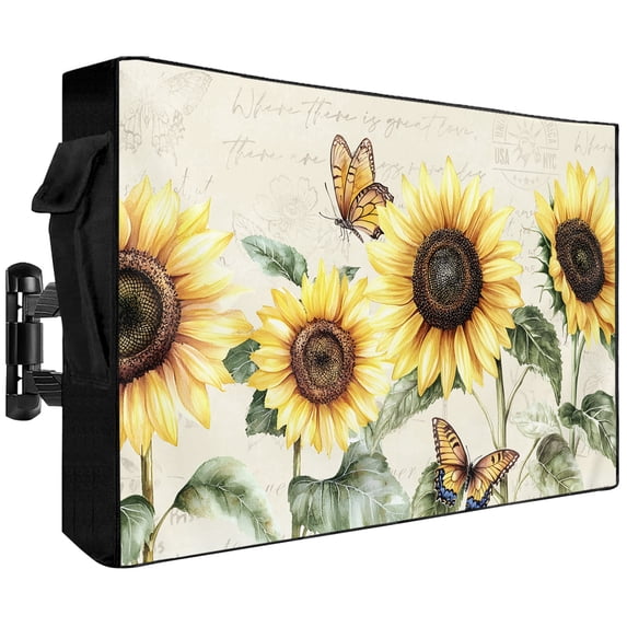 American Pastoral Style Outdoor TV Cover 60 to 65 inch Sunflower Plant ...