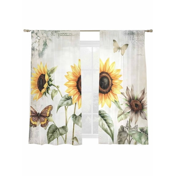 American Pastoral Style Sheer Curtains for Living Room Bedroom ...