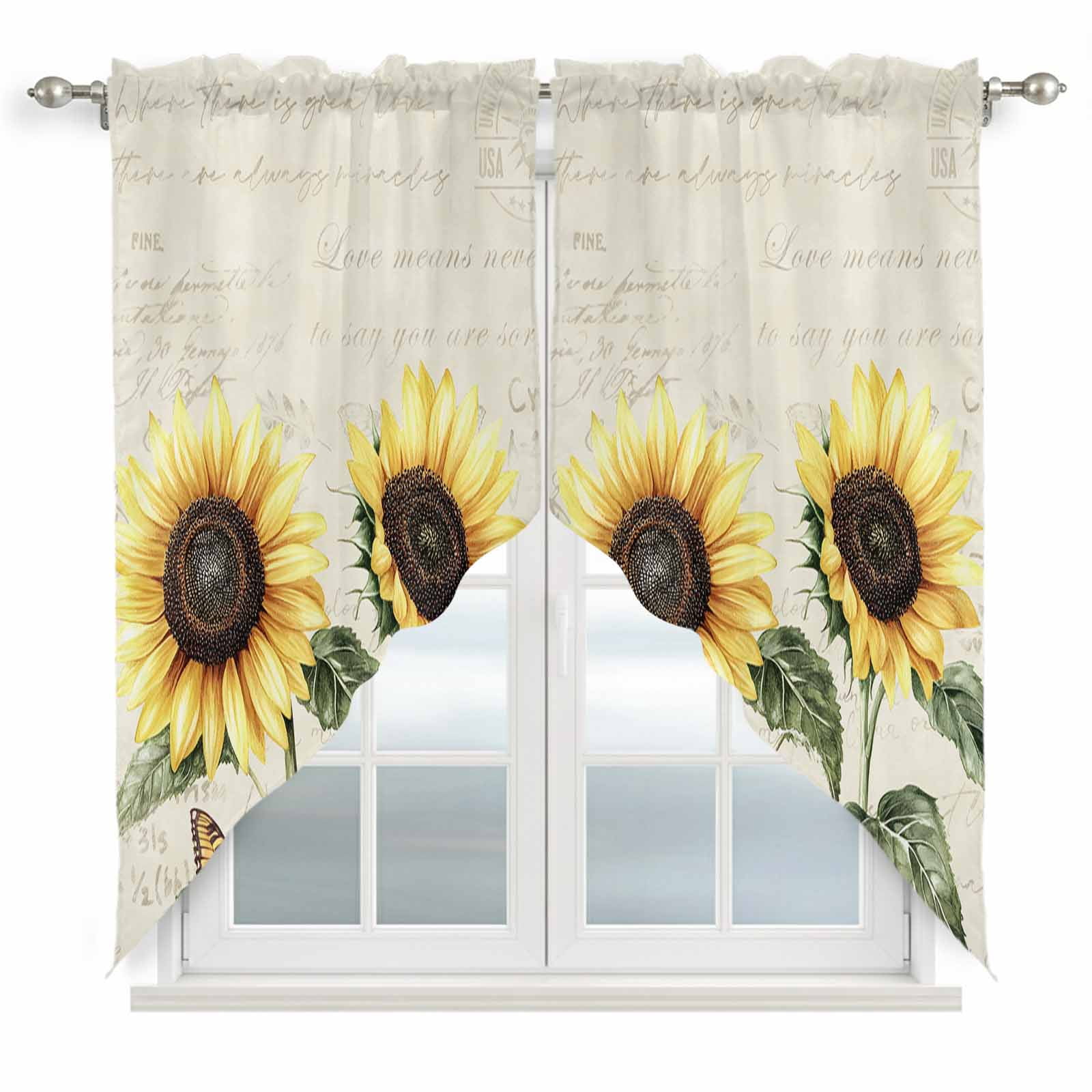 American Pastoral Style Swag Valances for Windows 36 inches Long ...