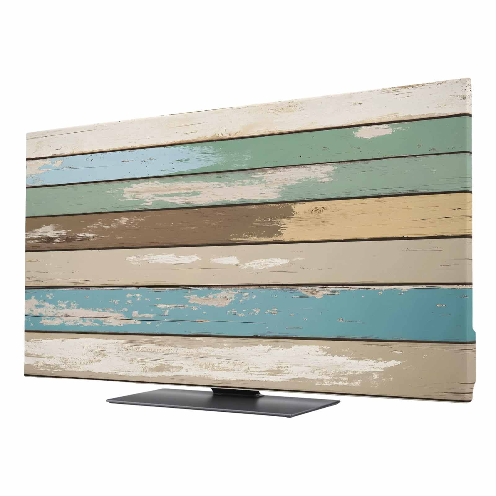 American Pastoral TV Dust Cover 32 Inch, Vintage Blue Green Worn Wood ...
