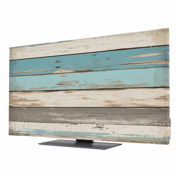 American Pastoral TV Dust Cover 75 Inch, Vintage Green Wood Grain Worn ...