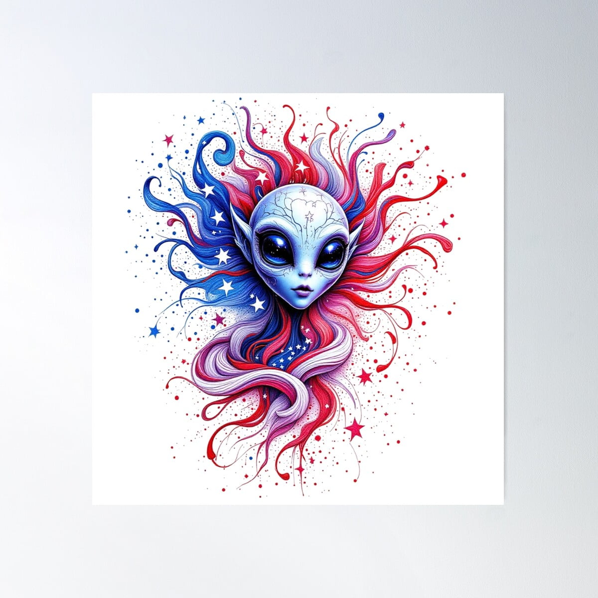 American Patriot Alien – Area 51 Splash Art Poster Wall Art, Modern ...