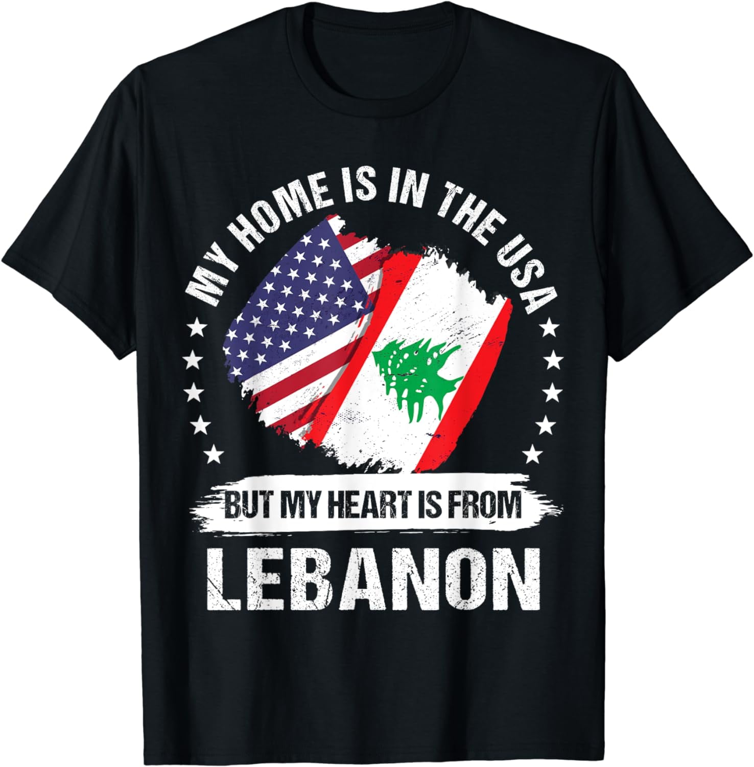 American Patriot Lebanon Flag American Lebanese Roots T-Shirt - Walmart.com