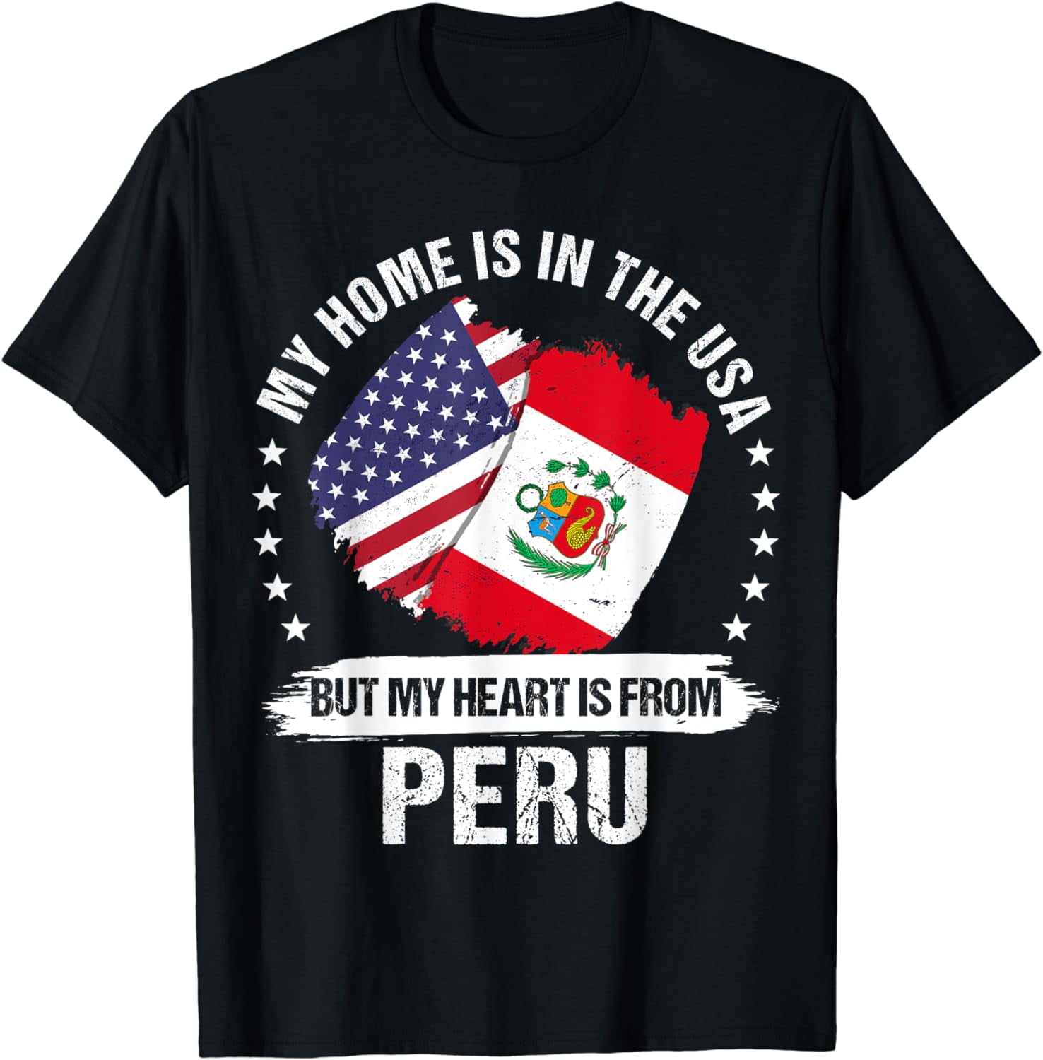 American Patriot Peru Flag American Peruvian Roots Cotton T-Shirt ...