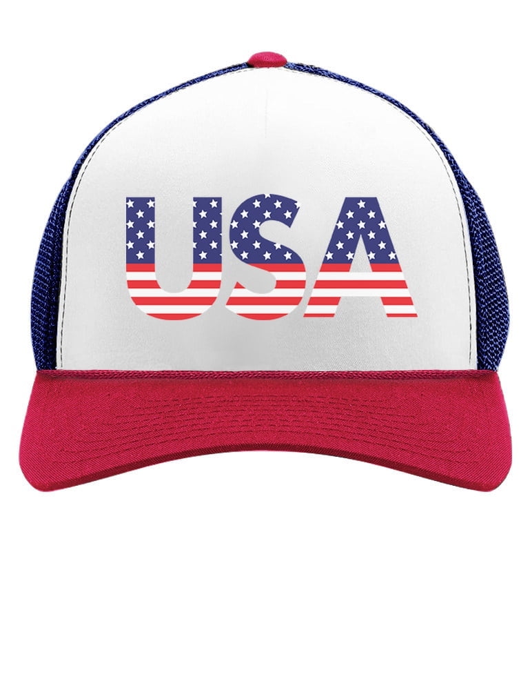 USA Flag Mesh Cap - American Patriot Trucker Hat, 4th July Accessory ...