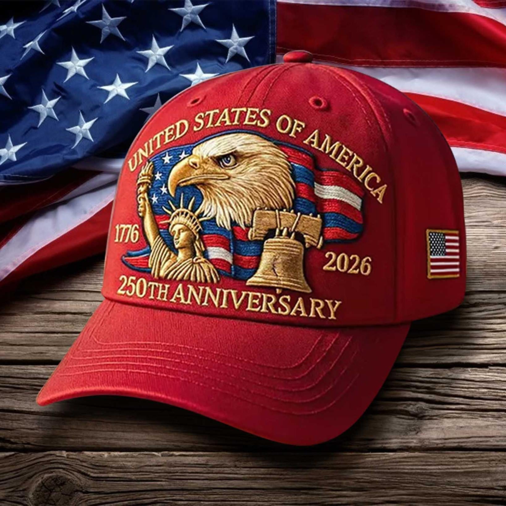 American Patriotic 250th Anniversary Hat, Adjustable USA Baseball Cap ...