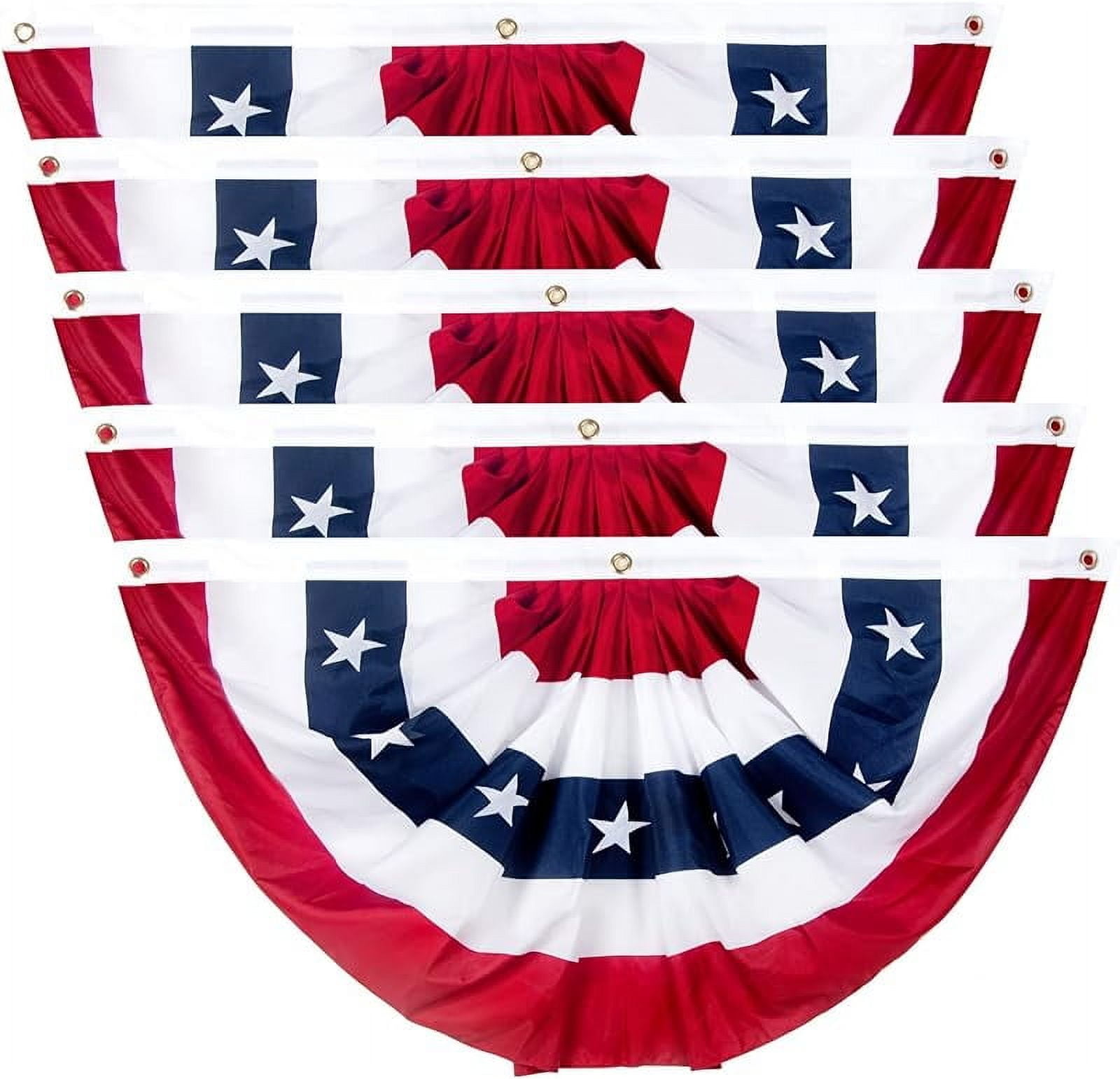 2x4 Ft American Pleated Fan Flag, Patriotic Half Fan Bunting Flag ...