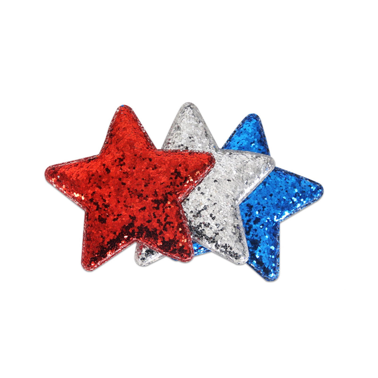 American Patriotic Flag Hair Clips, 2 Inch with Red White Blue Crystal ...