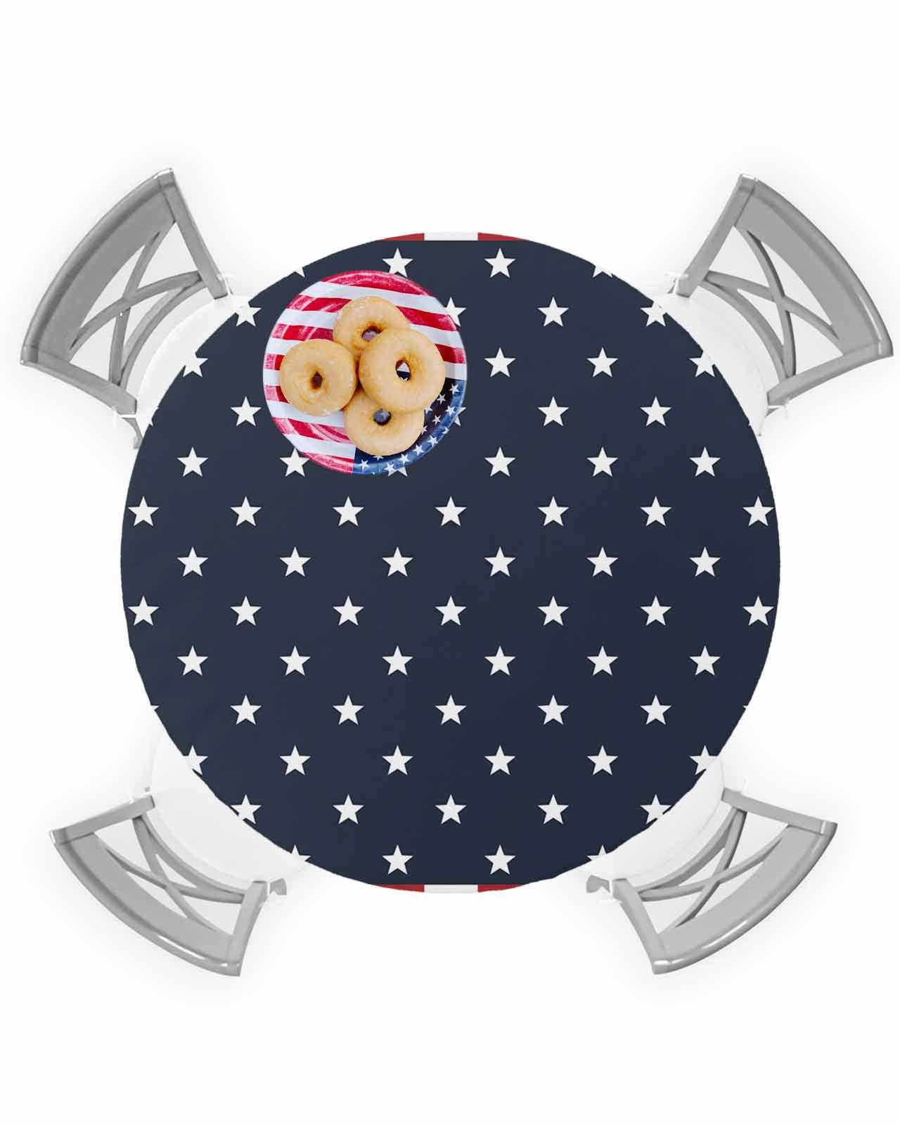 American Patriotic National Flag Fitted Round Tablecloths Elastic Edged ...