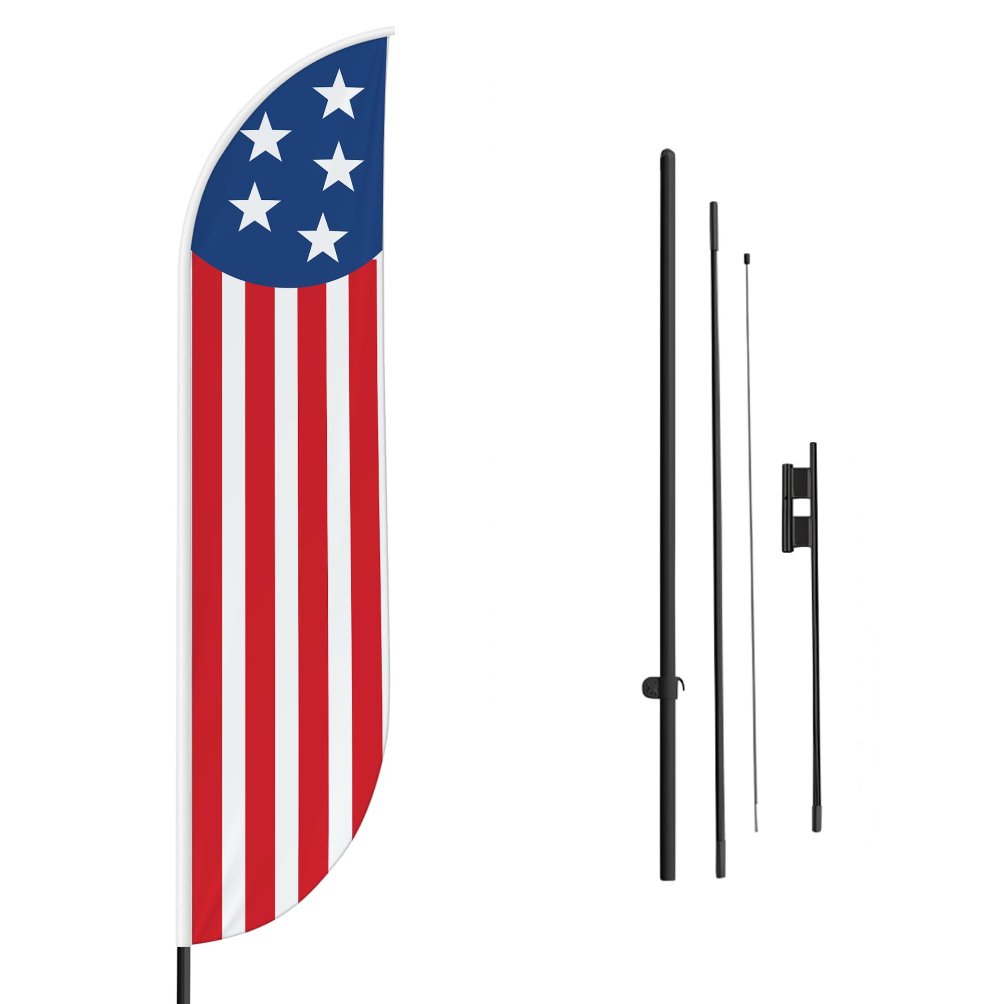 American Patriotic Sign feather flag Pole Kit Outdoor by Mavis Printing ...