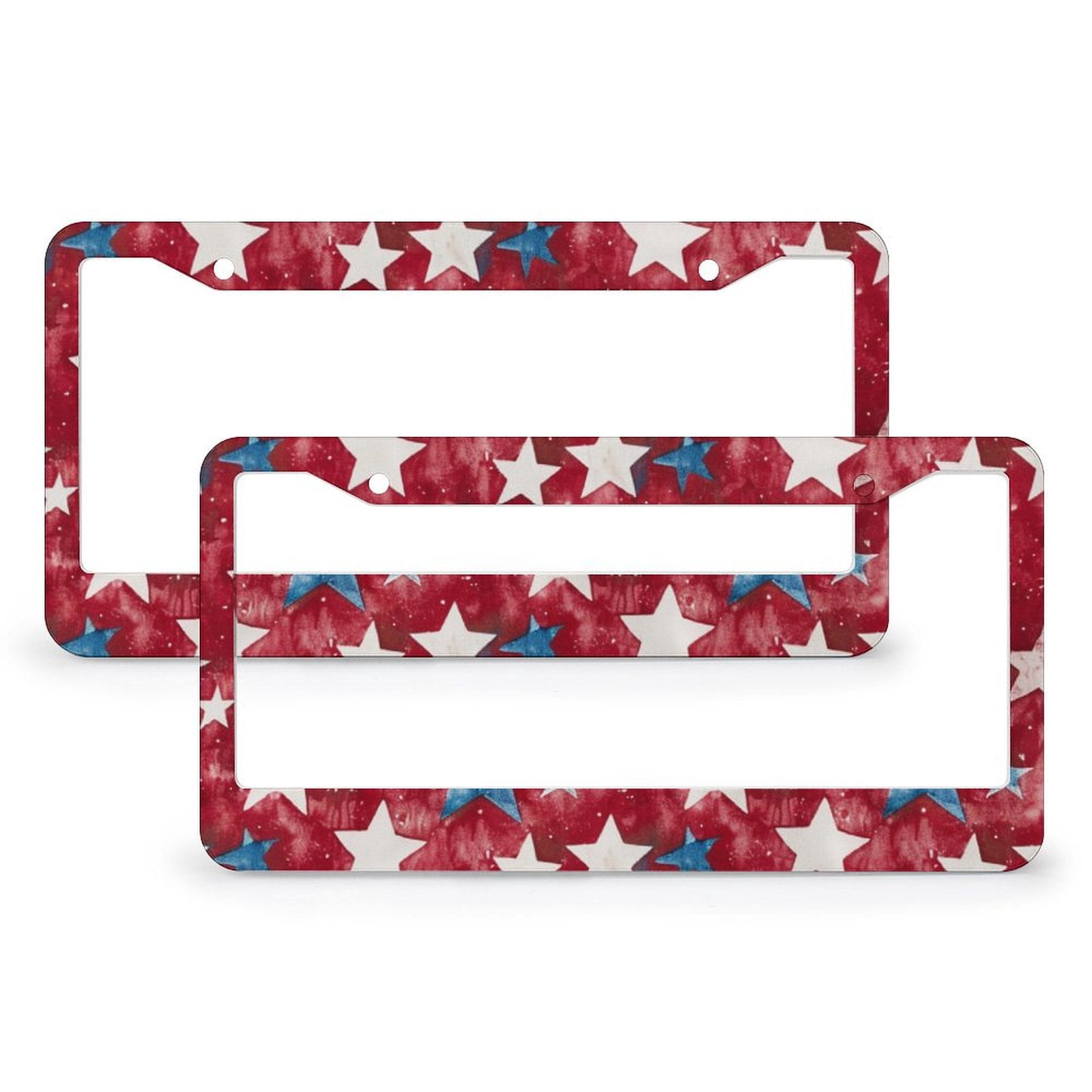 American Patriotic Stars License Plate Frame 2 Pieces 4th of July Car ...