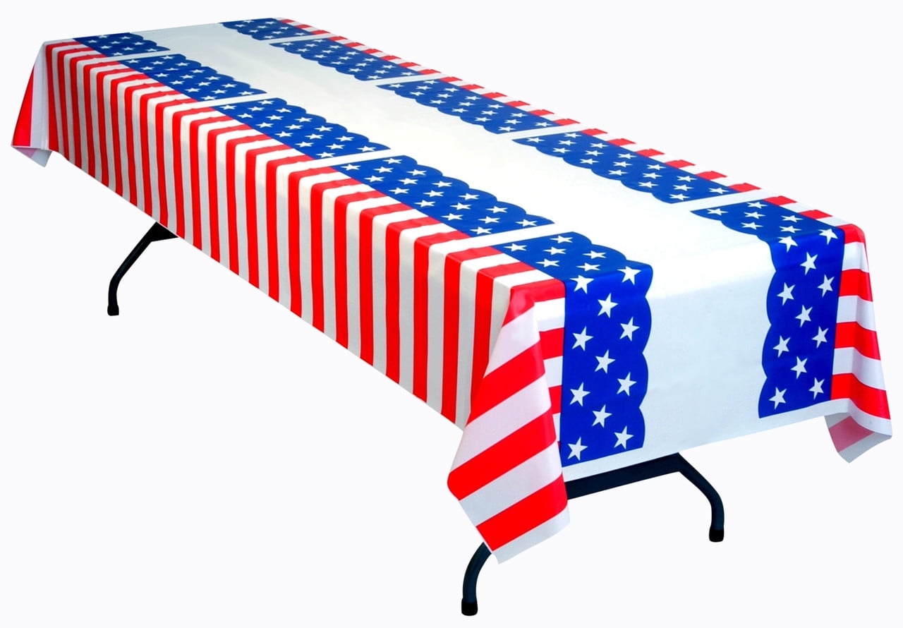 American Patriotic Tablecloth - Stars & Stripes - Walmart.com