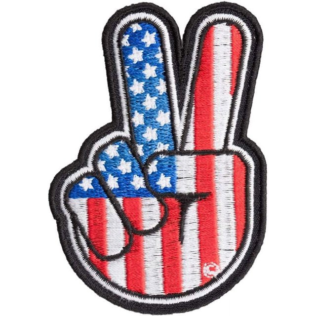 American Peace Sign Patch, Patriotic US Flag Patches - Walmart.com