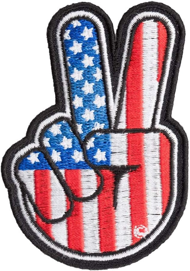 American Peace Sign Patch, Patriotic US Flag Patches - Walmart.com