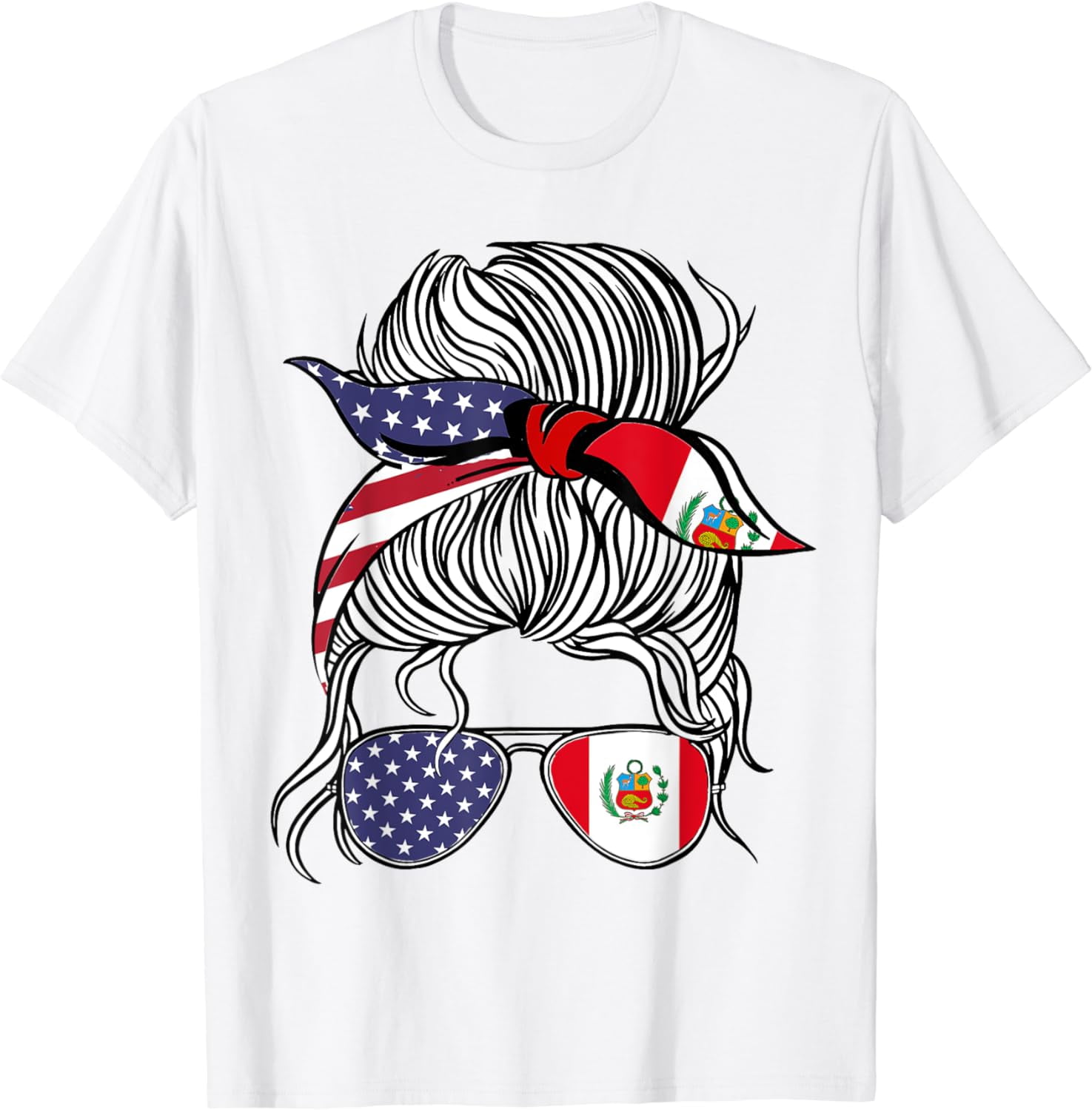 American Peruvian Patriot Flag Women Girl Peru Grown T-Shirt - Walmart.com