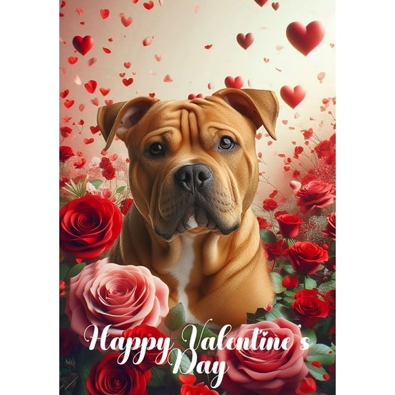 American Pit Bull Orange - Best of Breed Valentines Day Outdoor Garden ...