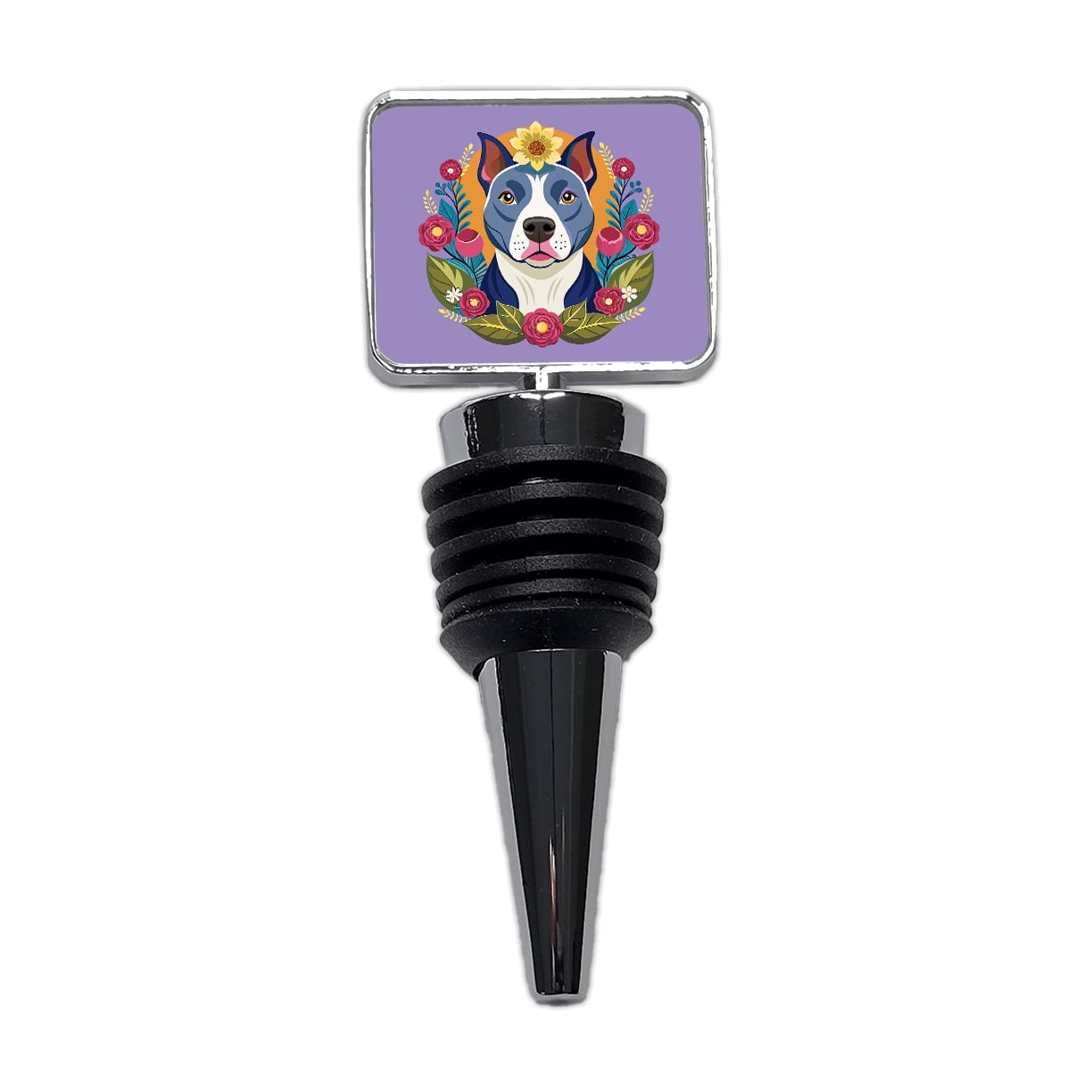 American Pit Bull Terrier Dog Floral Flowers Wine Bottle Stopper Cap ...