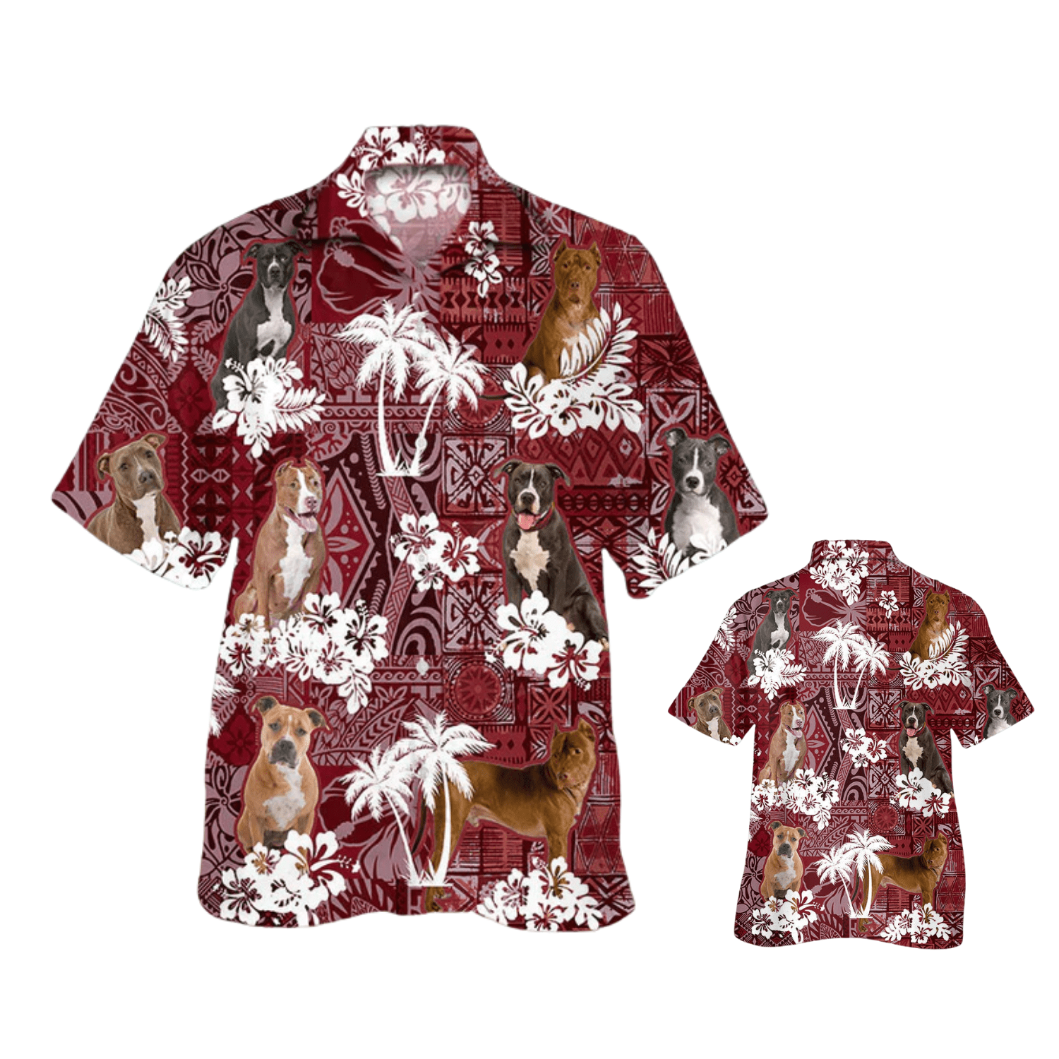 American Pit Bull Terrier Hawaiian Shirt, Dog Hawaiian Shirt For Men ...