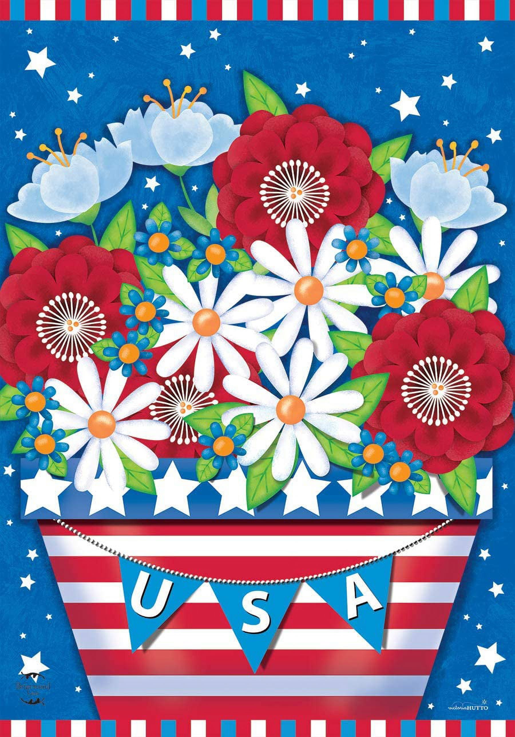 American Planter Patriotic Garden Flag Primitive - Walmart.com