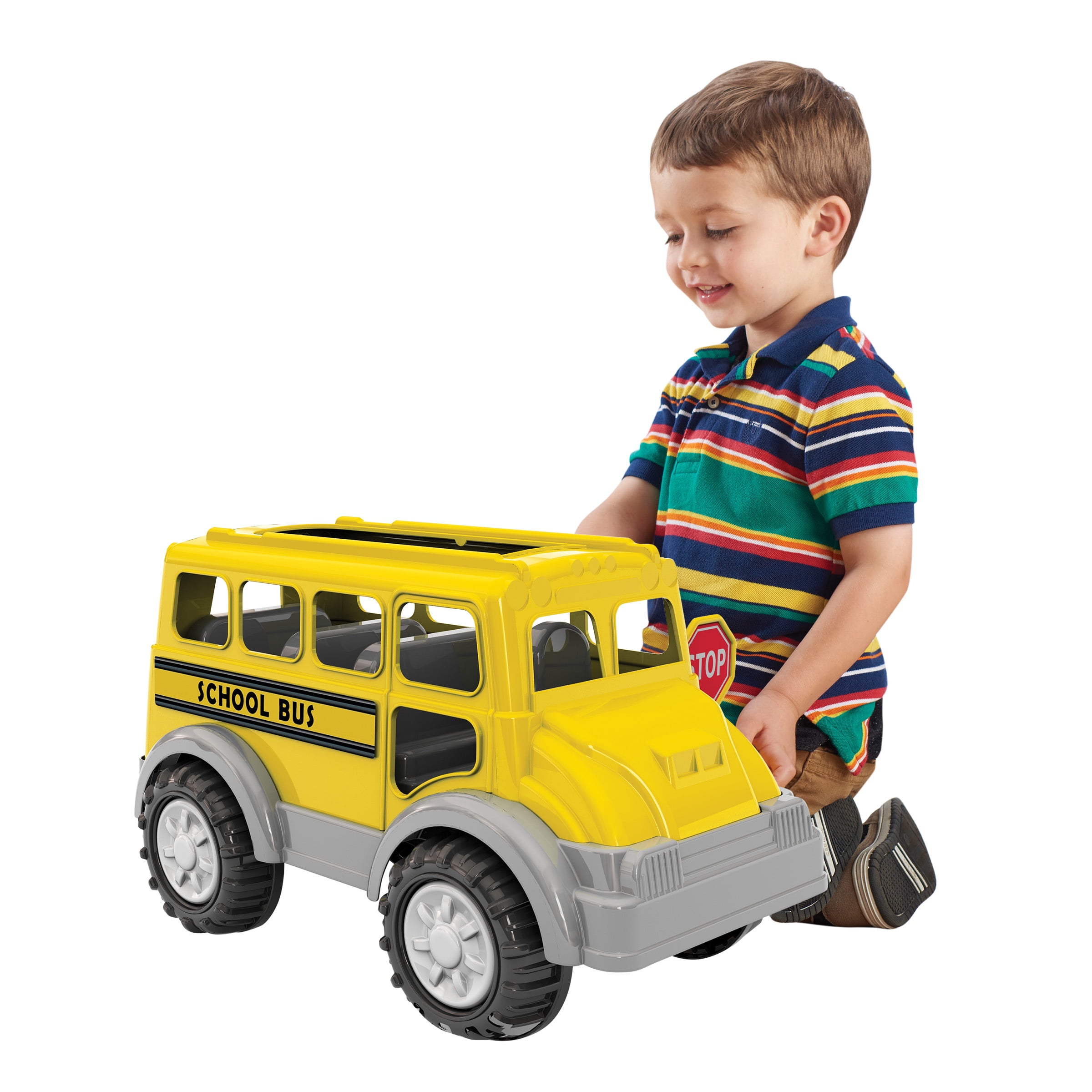 American Plastic Toys Gigantic School Bus for Indoors or Outdoors, Ages ...