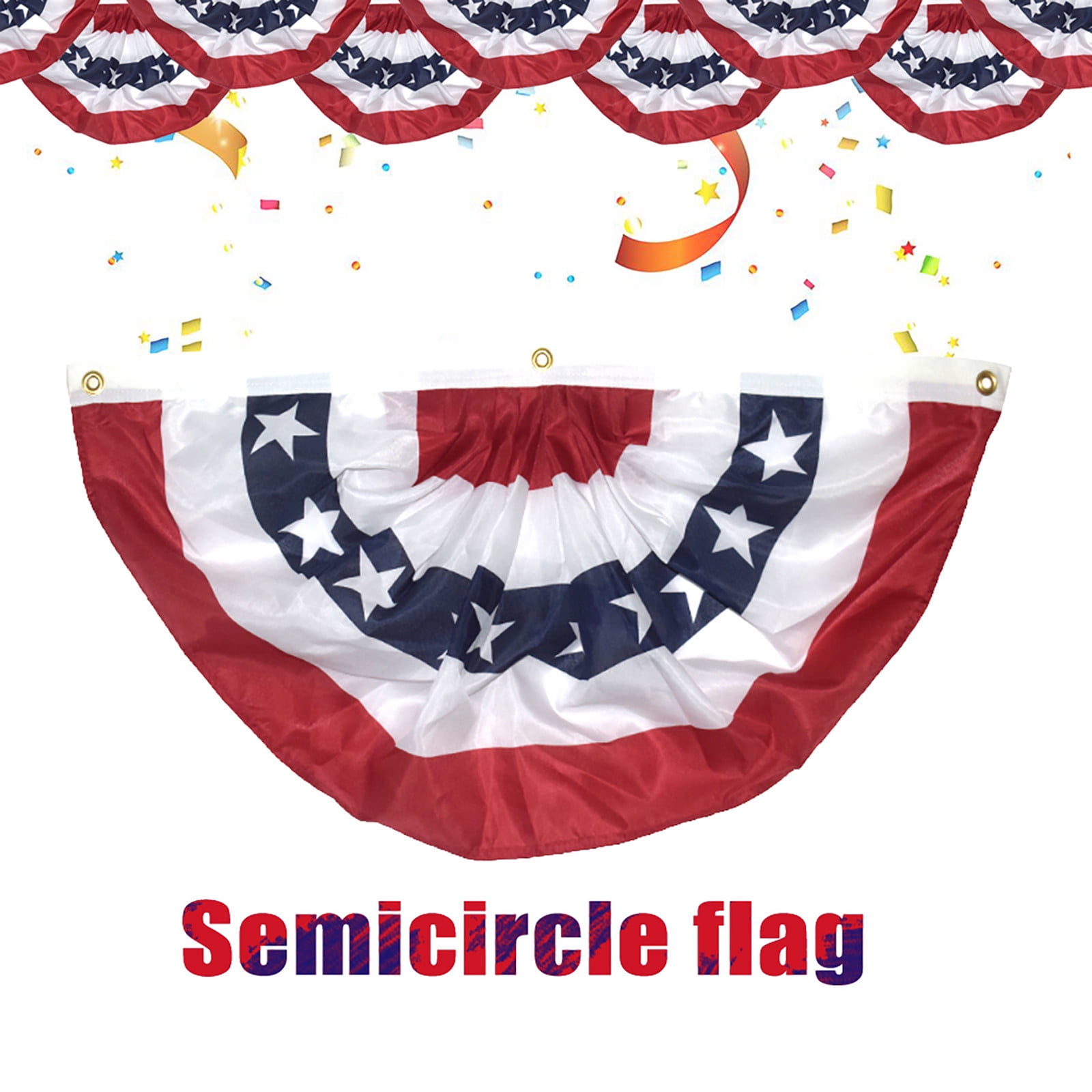 American Pleated Fan Flag, 1.5X3 Ft Patriotic Half Fan Bunting Flag ...