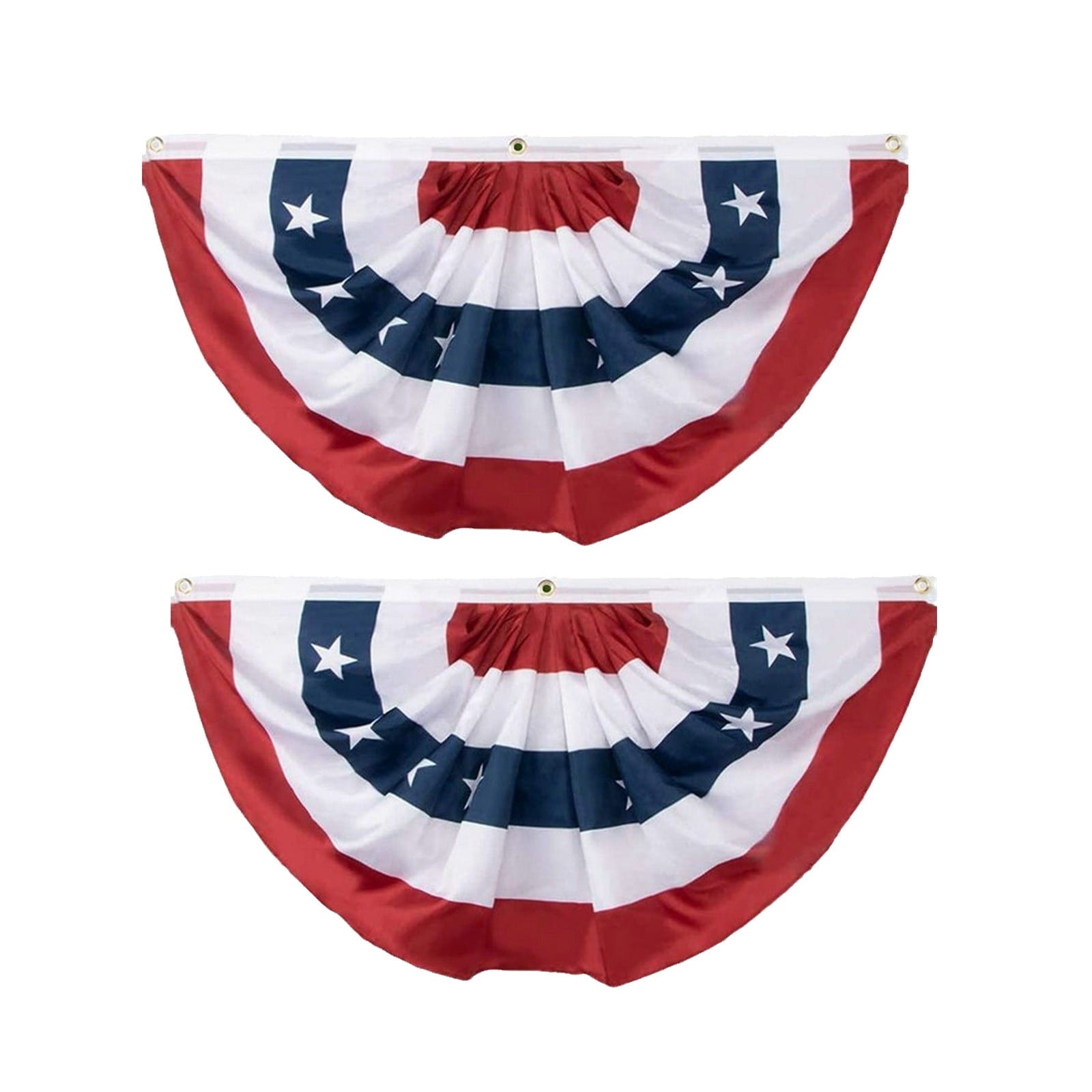 American Pleated Fan Flag 1.5x3 FT, 2 PCS Red White Blue Half Fan ...