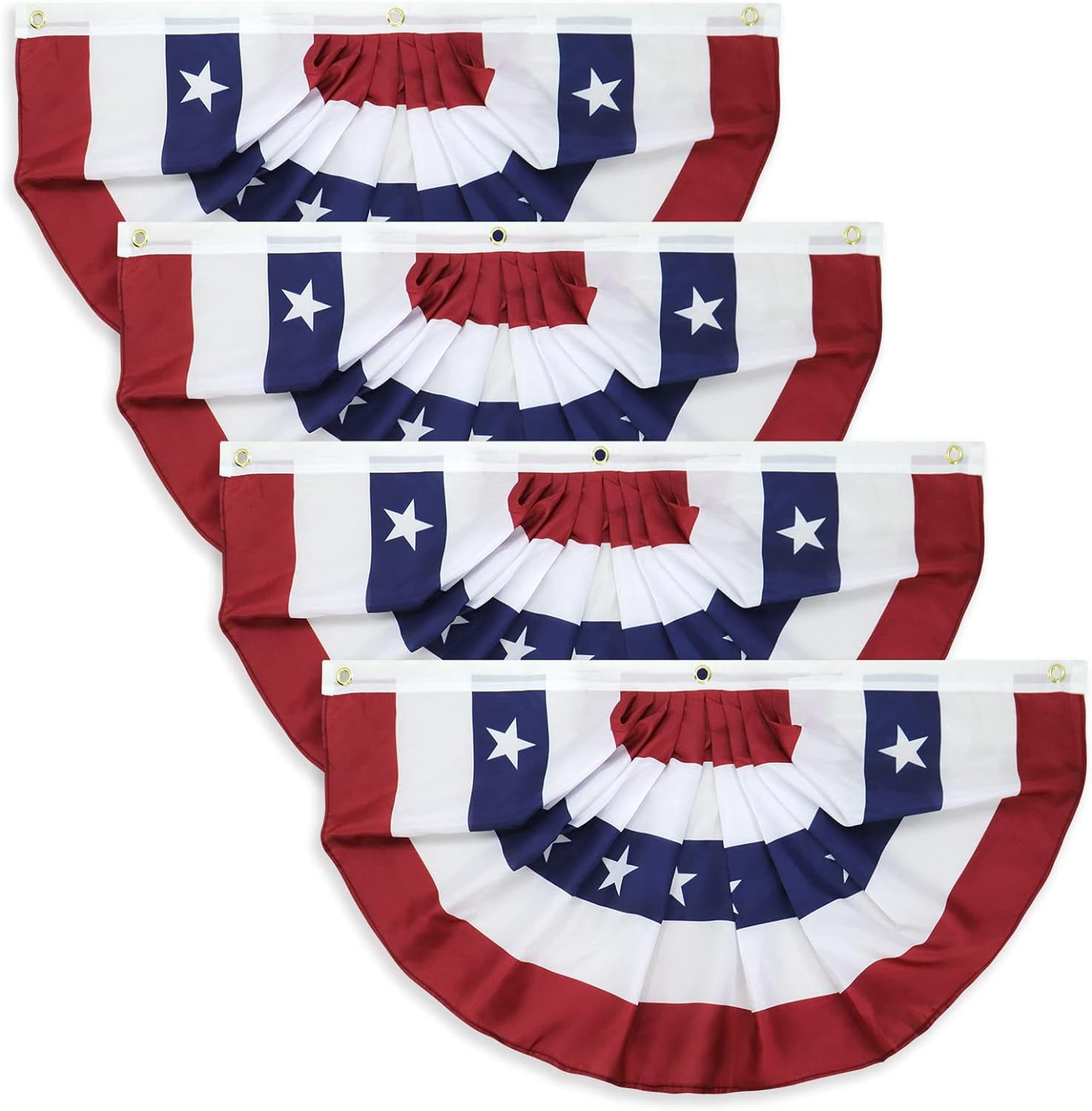 American Pleated Fan Flag,3 X 6 Ft USA Patriotic Flag Bunting Half Fan ...