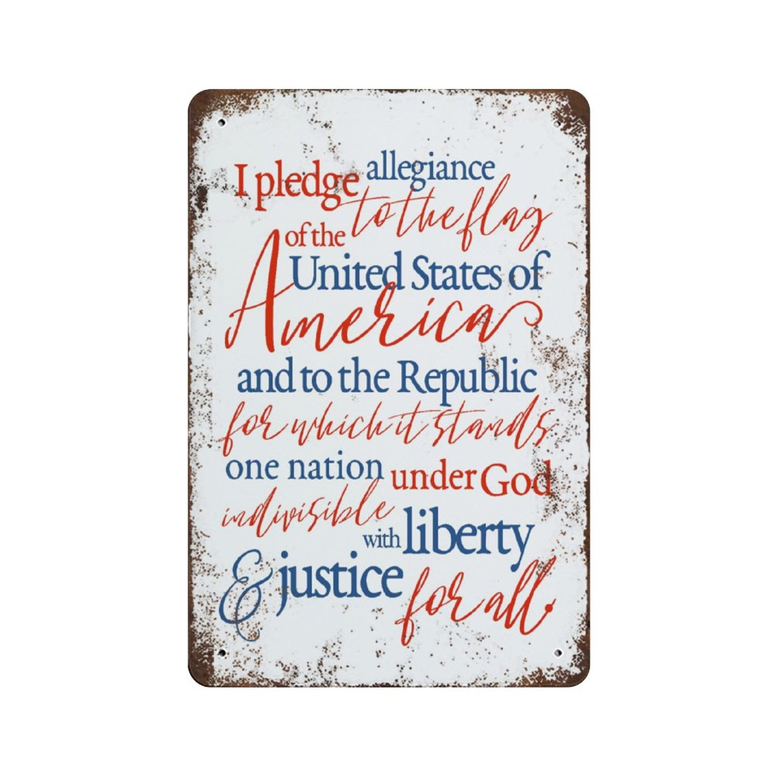 American Pledge of Allegiance Printable tin sign, Red White And Blue ...