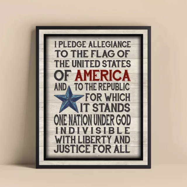 American Pledge Wall Art - "I Pledge Allegiance" - Patriotic Home Decor ...