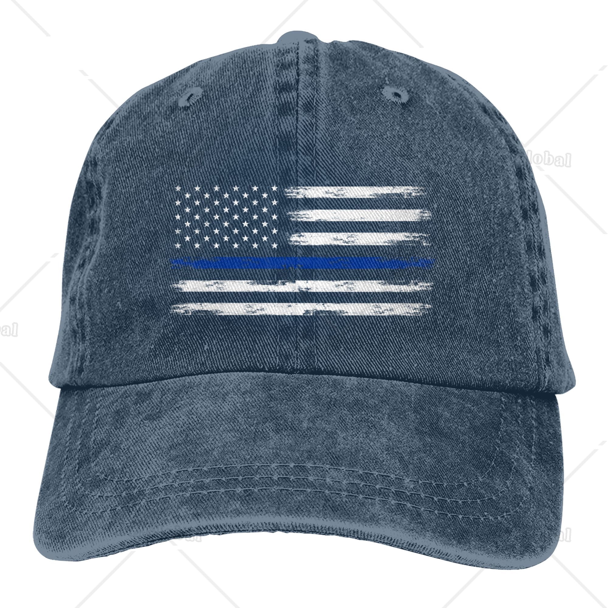American Police Flag Thin Blue Line Flag Baseball Caps Happy ...