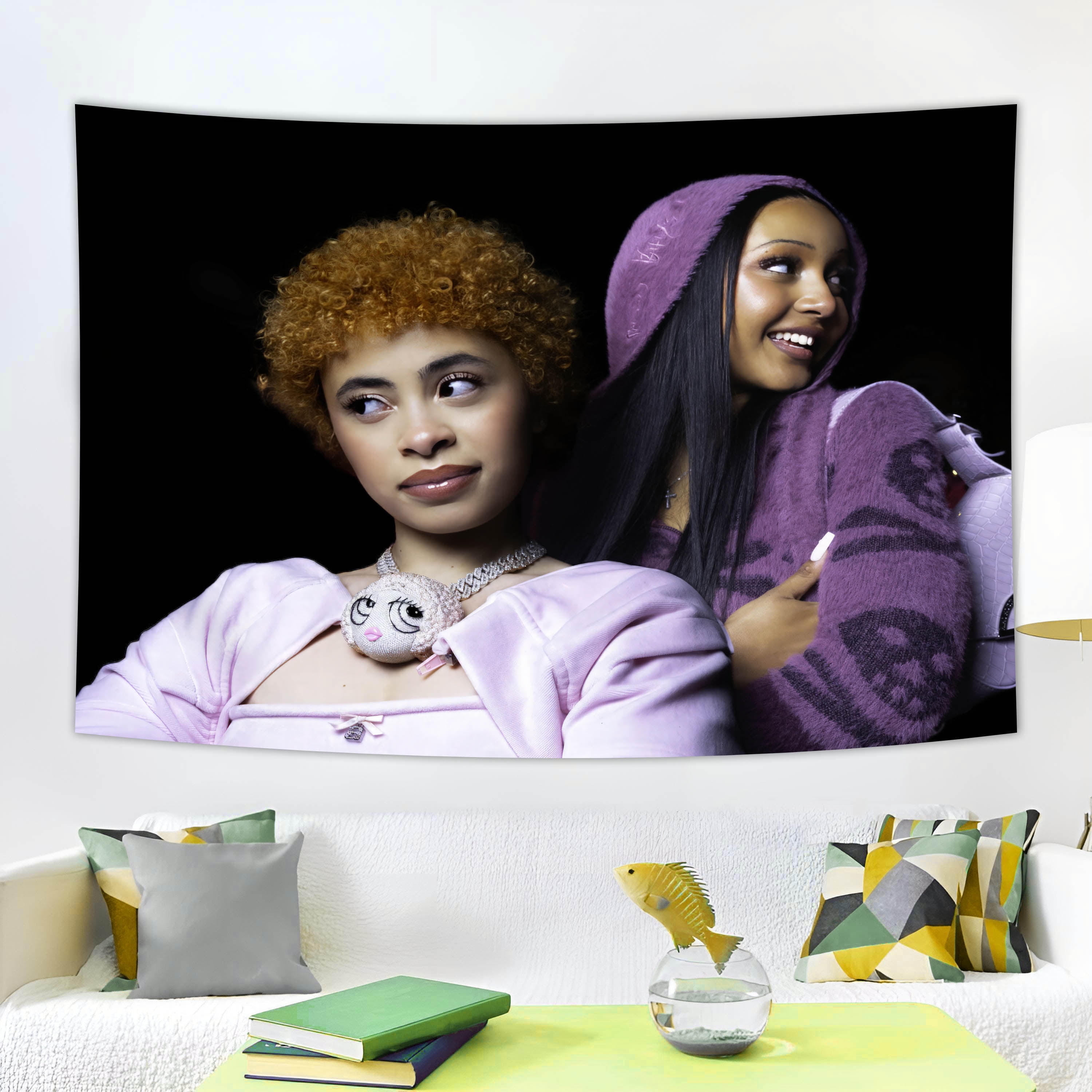 American Pop Singer Ice Spice 2024 Tapestry Wall Poster American Flag ...