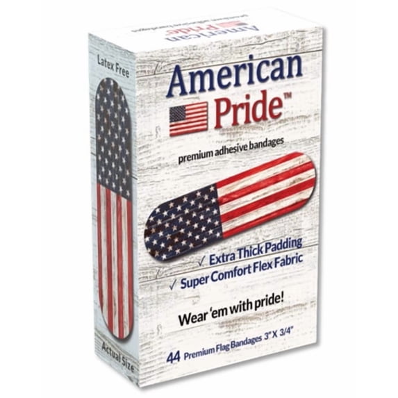 American Pride Adhesive Bandages, Patriotic American Flag Design, Latex ...