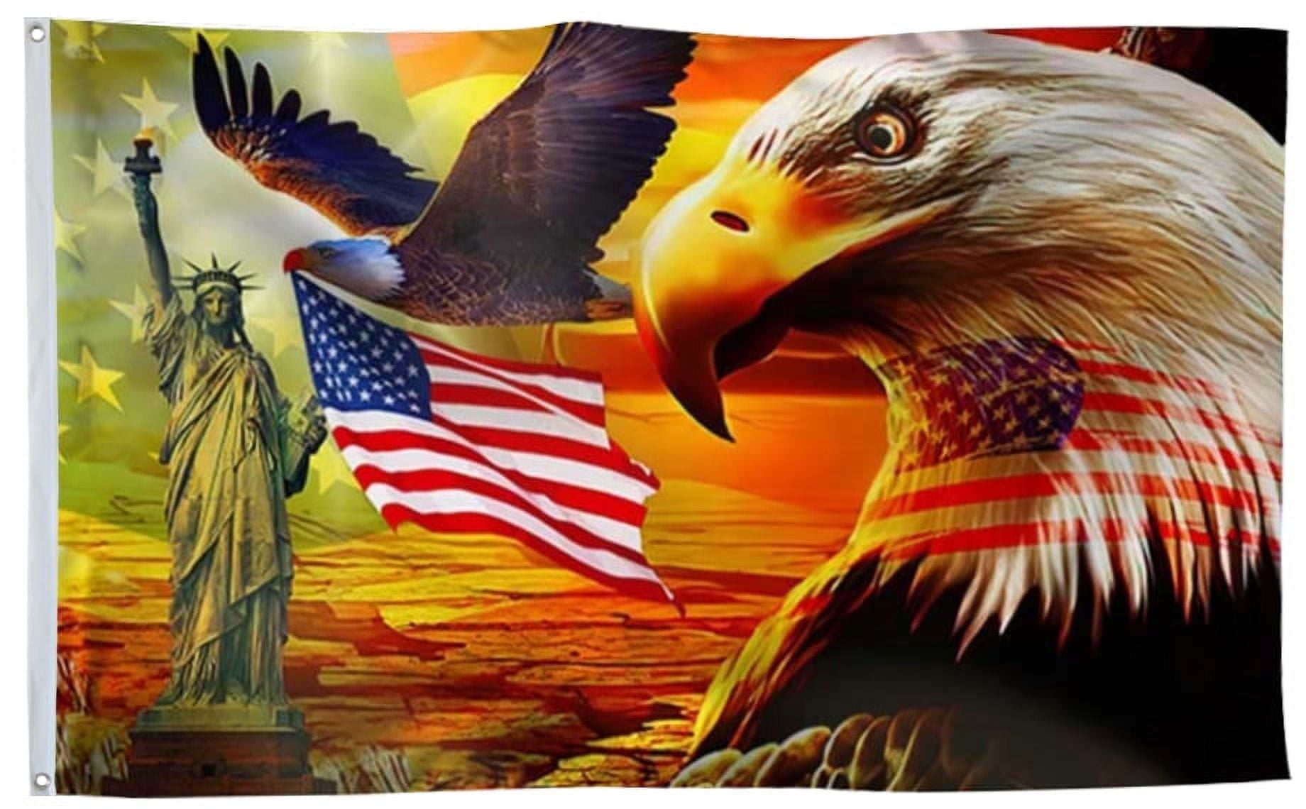 American Pride Eagle Flag Eagle Sunset Freedom Flags Polyester 3x5 FT ...