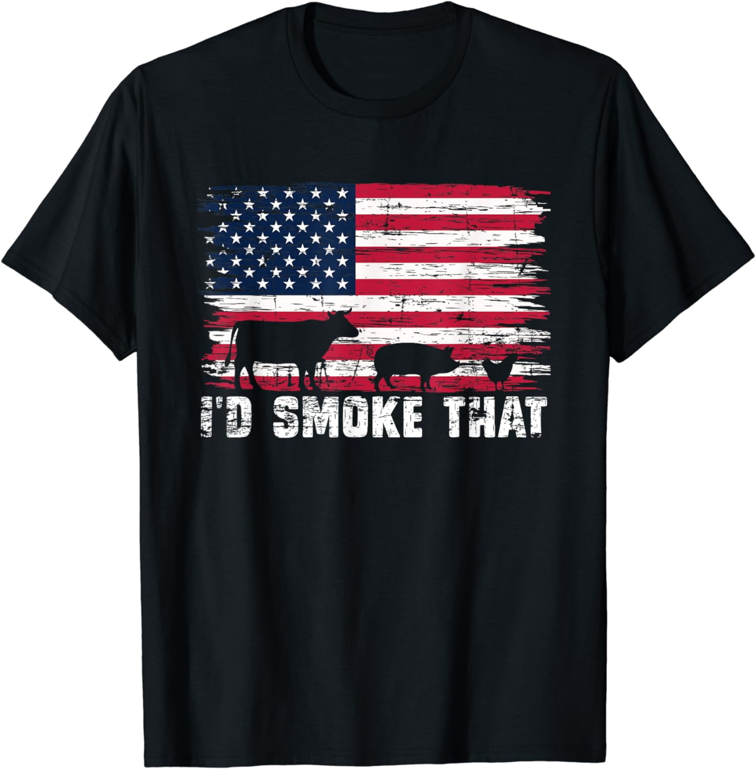 American Pride Id Smoke That BBQ Chef Grillmaster Barbecue T-Shirt ...