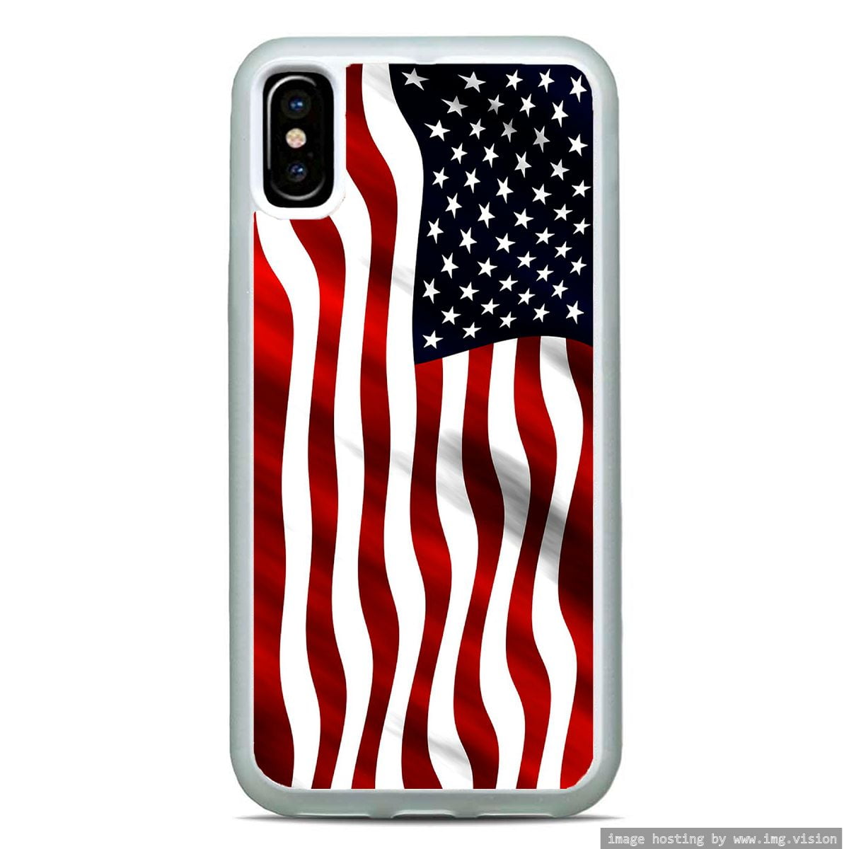 American Pride USA Flag Phone White Case Slim Hard Rubber Custom Case ...