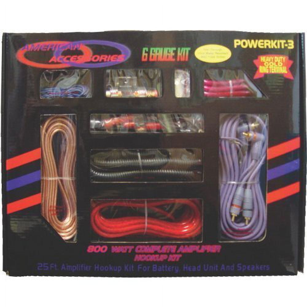 American Pro kit3 Complete 6 Gauge Car Amplifier Wiring Installation ...
