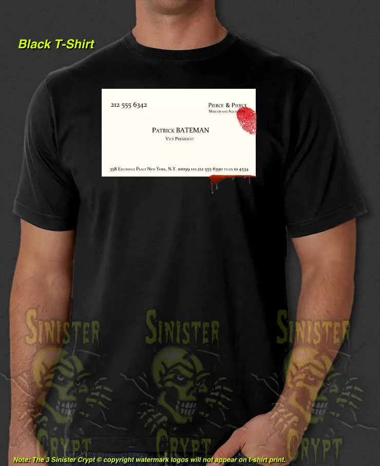 American Psycho Business Card Patrick Bateman New T-Shirt S-6XL ...
