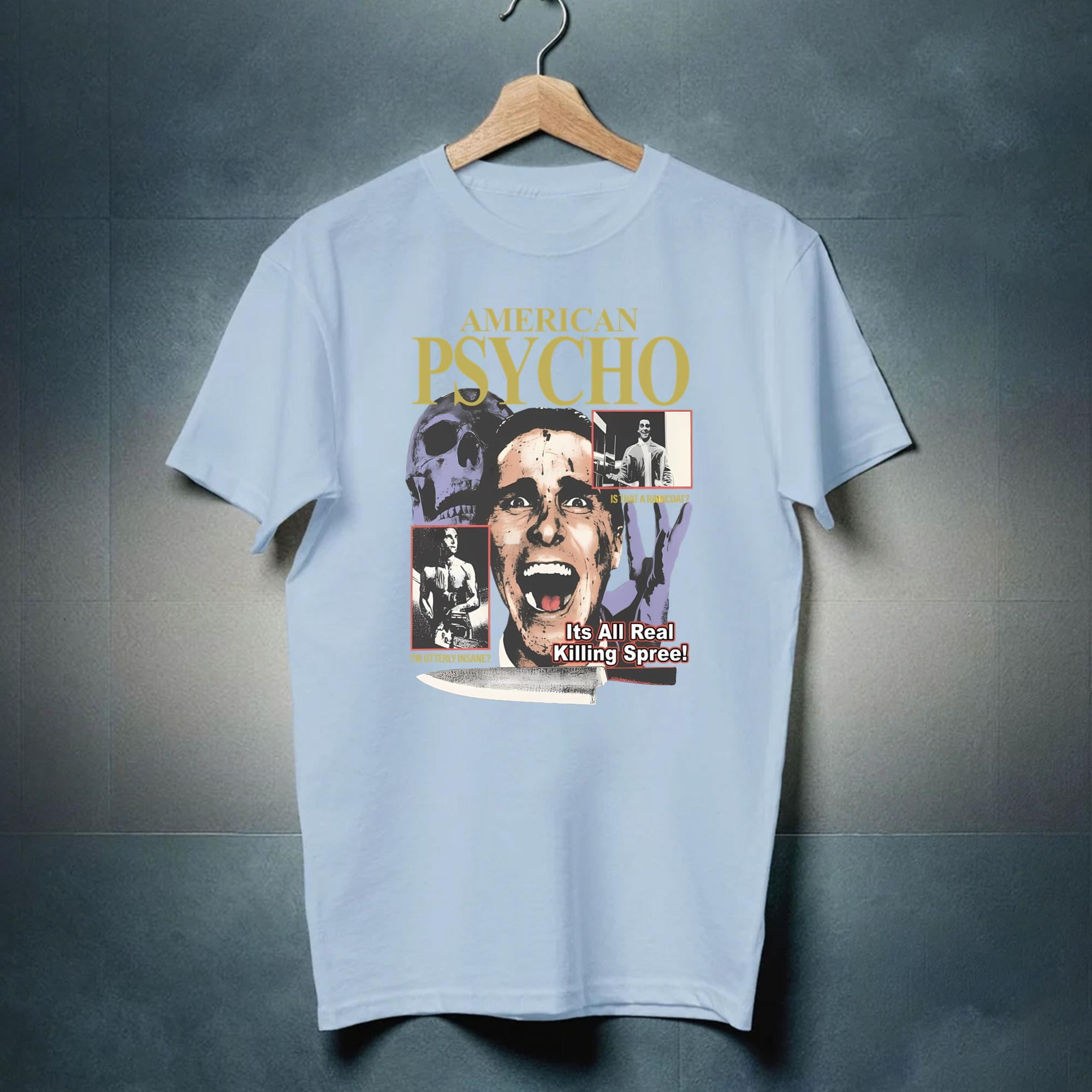 American Psycho Graphic T-Shirt, Retro Horror Movie Bootleg Shirt ...