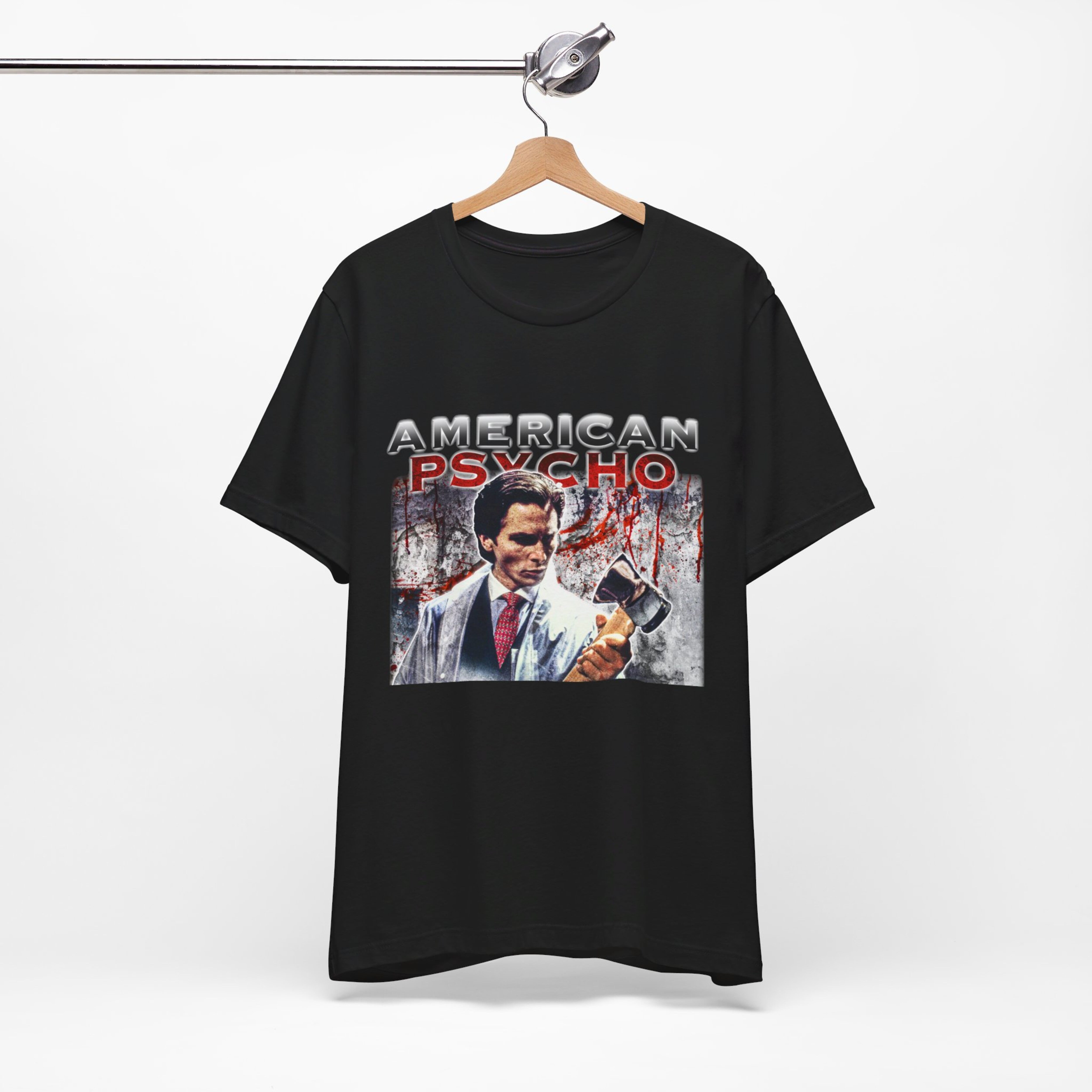 American Psycho Graphic T-Shirt, Retro Horror Movie Bootleg Shirt ...