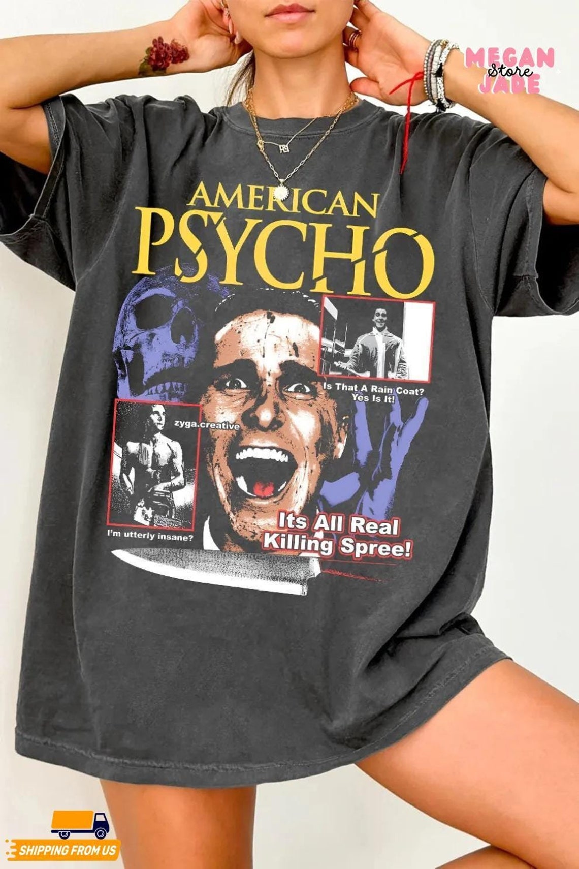 American Psycho Graphic T-Shirt, Retro Horror Movie Sweatshirt ...