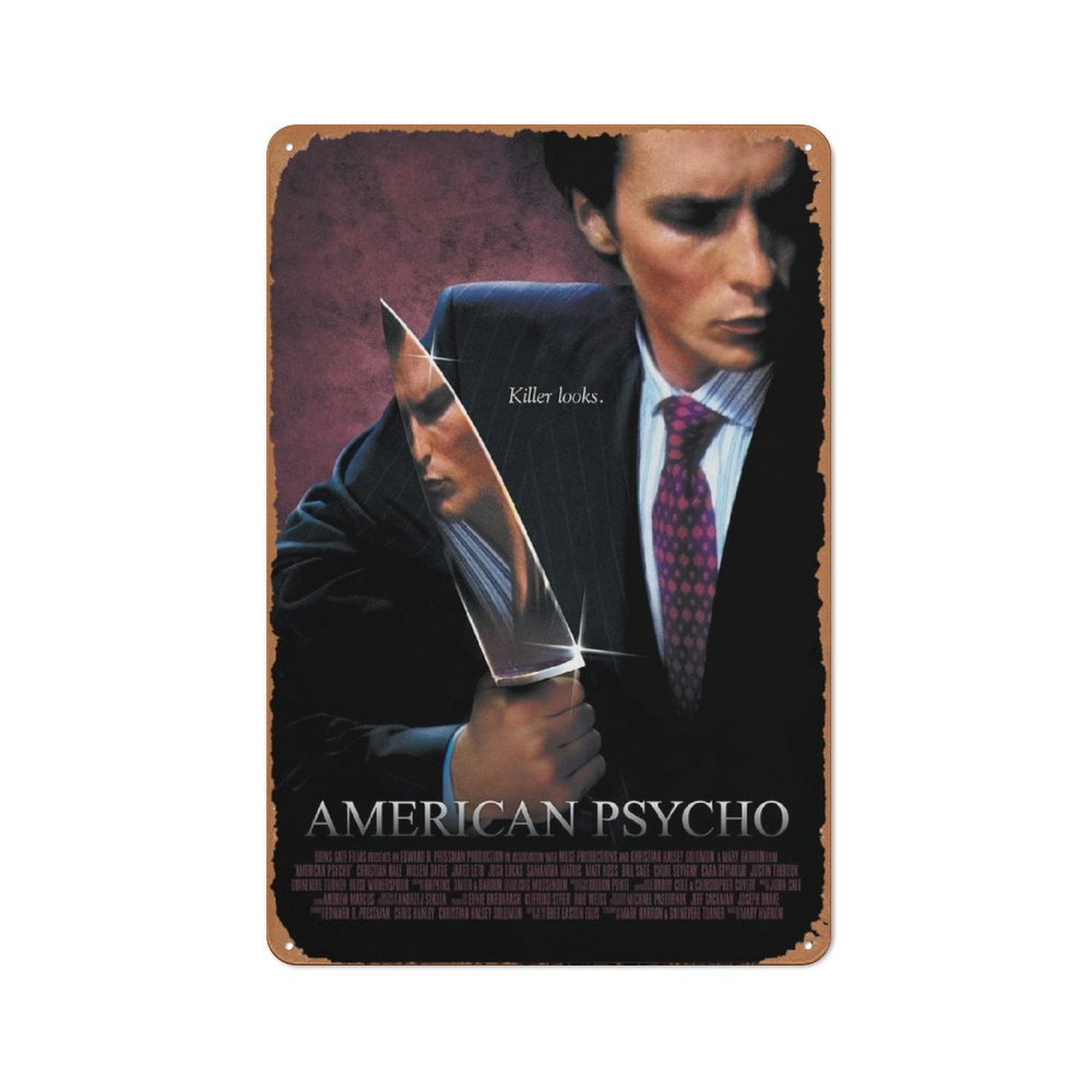 American Psycho Movie Poster Retro Metal Sign Vintage Tin Sign for Cafe ...