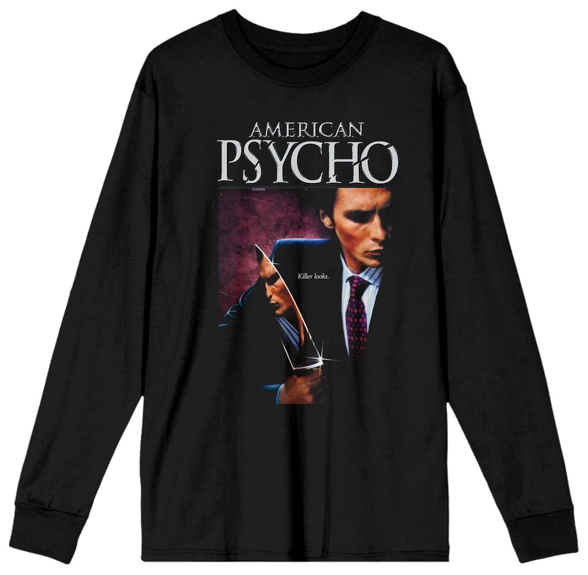 American Psycho Patrick Bateman Poster Women's Black Long Sleeve Shirt ...