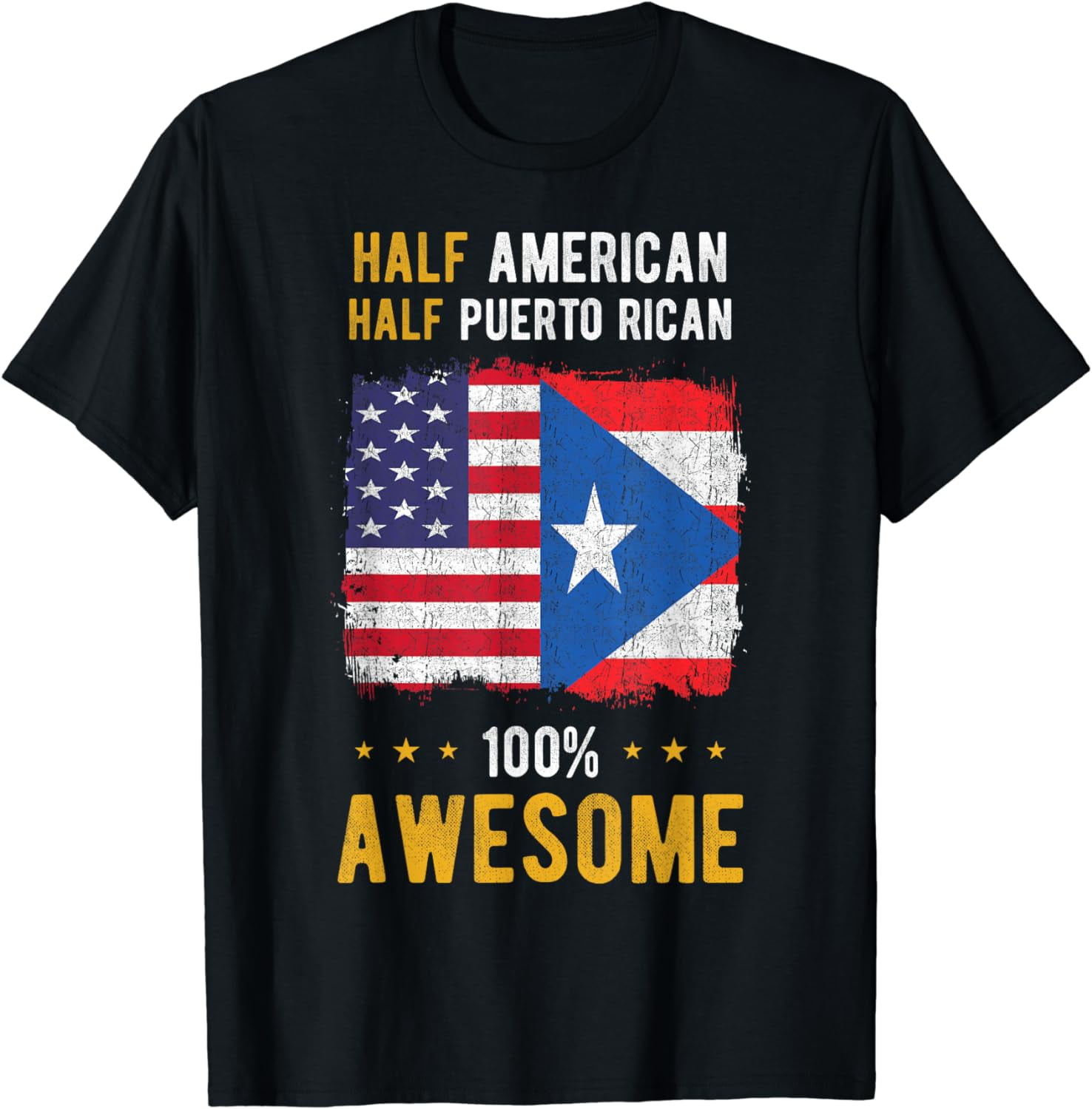 American Puerto Rican Flag - Half American Half Puerto Rican T-Shirt ...
