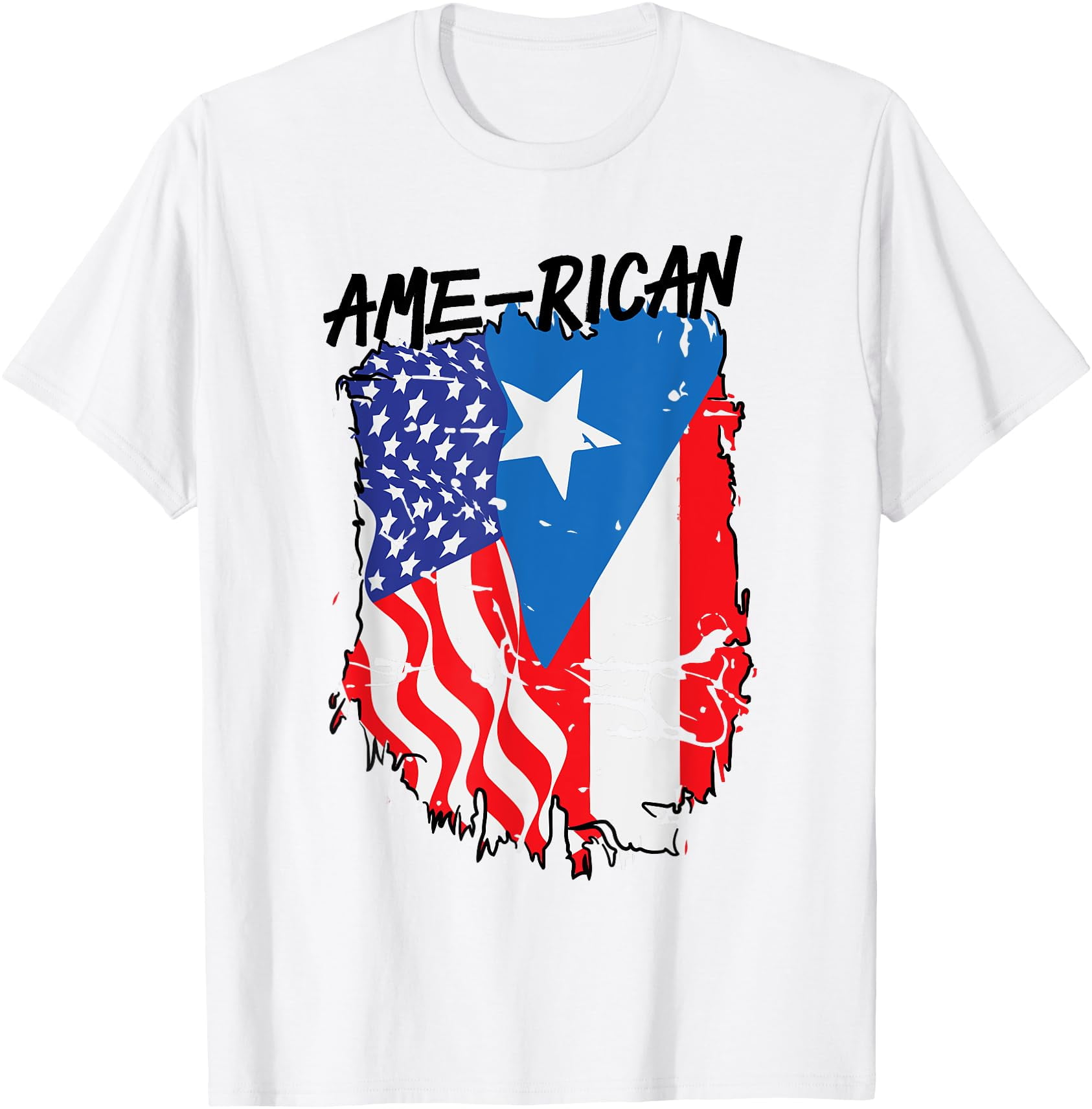 American Puerto Rican Flag Puerto Rico US America Hispanic T-Shirt ...