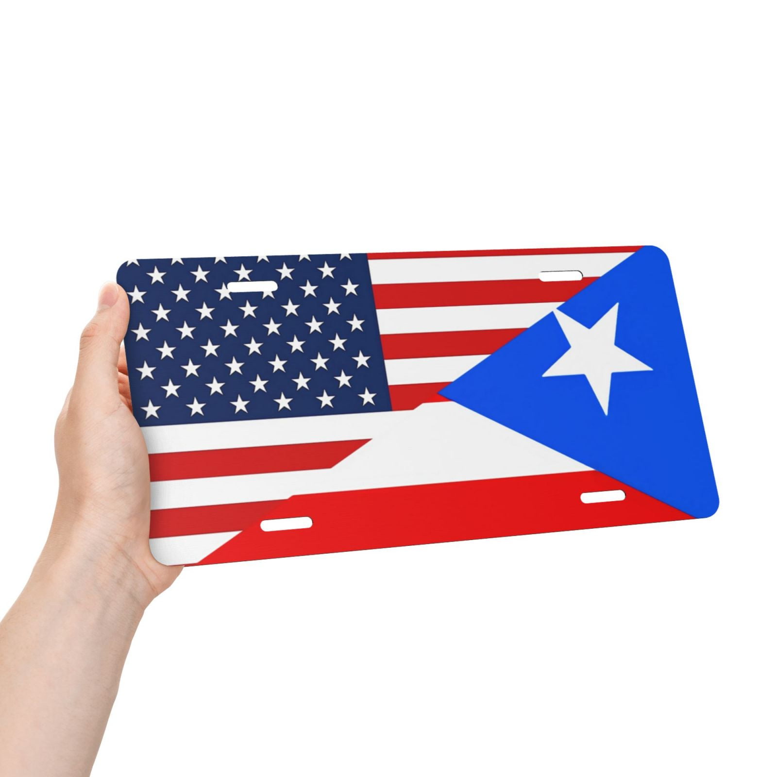 American Puerto Rico Flag Car Aluminum Front License Plate, Funny ...