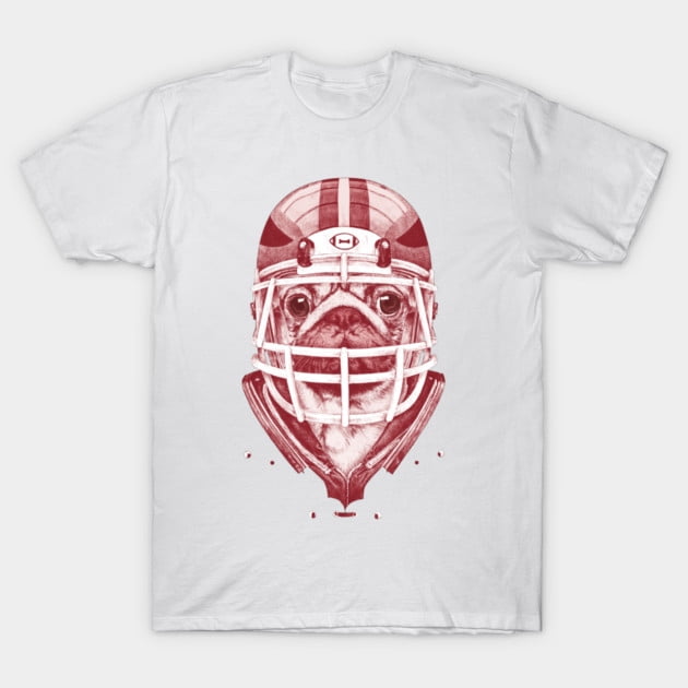 American Pug Football Funny Retro Sports Team Pet Lover Player Graphic ...