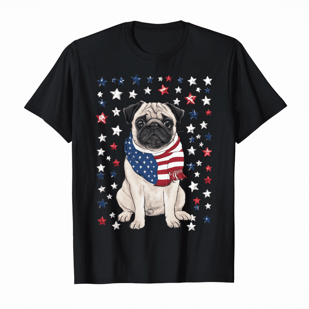 American Pug Puppy Lover Patriot Independence Gift T-Shirt - Walmart.com